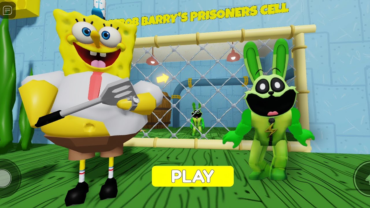 YELLOW SPONGEBOY BARRY'S PRISON RUN! (OBBY!) - HOPPY HOPSCOTCH VS ...