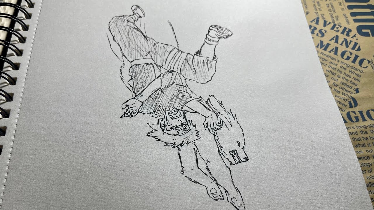 Drawing Kiba and Akamaru | How to draw Kiba and Akamaru step in step ...