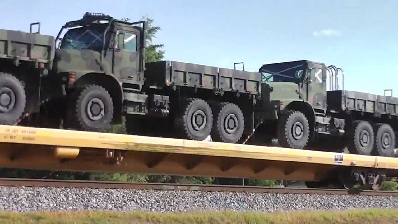 Norfolk Southern WB Military Transport USMC & U.S.Army Strykers In(HD ...