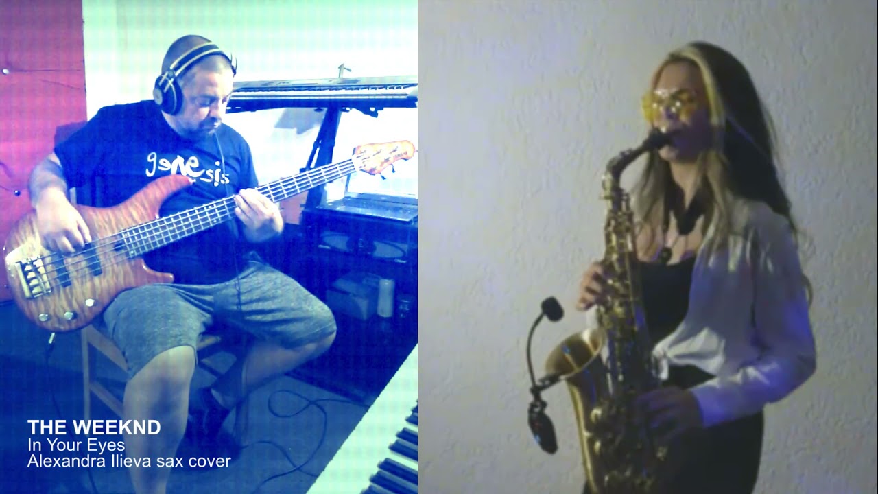The Weeknd - In Your Eyes bass cover, Alexandra Ilieva sax cover - YouTube