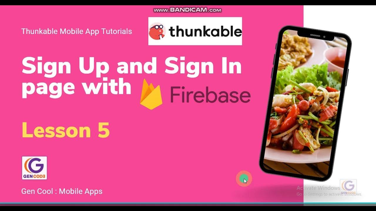 Thunkable sign up Firebase v 5 blocks for swap 2 - YouTube