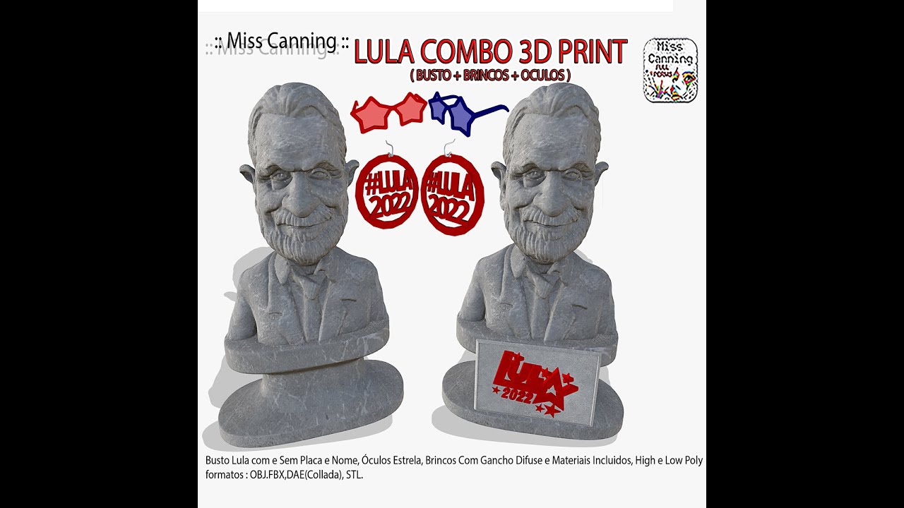 LULA COMBO IMPRESSAO 3D OBJ,STL,FBX,DAE (COLLADA) - YouTube