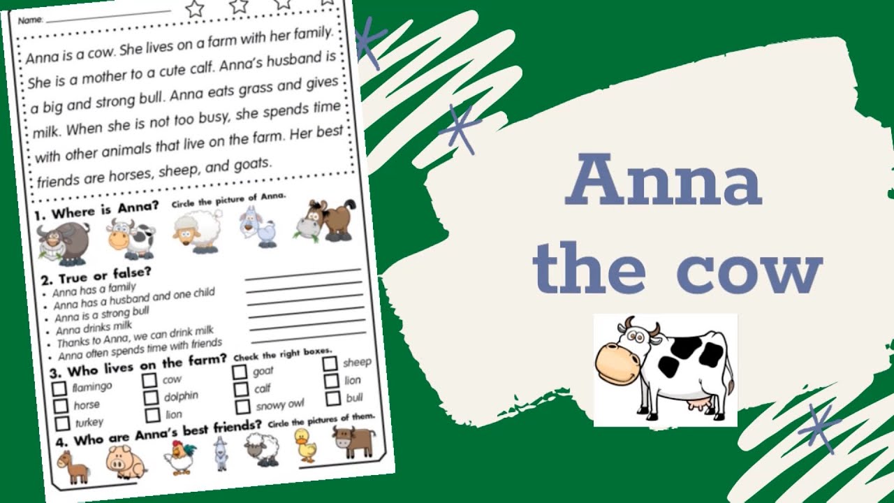 Simple reading - Anna the cow - Cô bò Anna - Fighting English - YouTube