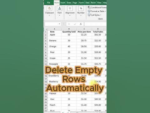 Delete Empty Rows in Excel Automatically | #techtips #excelhacks #computertricks #exceltutorials ...