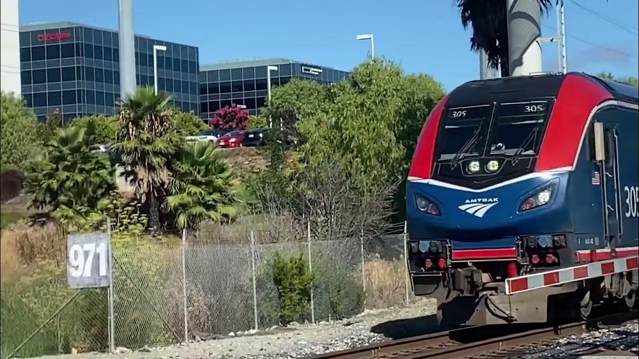 Amtrak Coast Starlight 11 Going By Santa Clara Great America CA - YouTube
