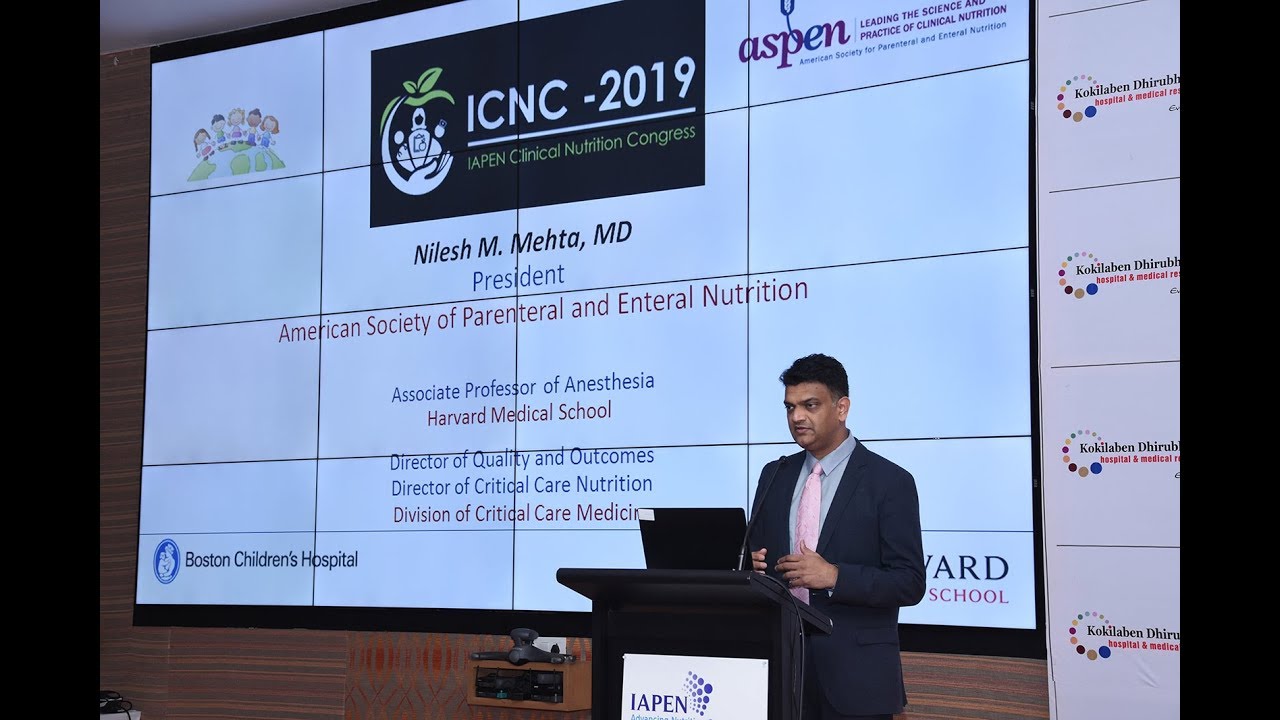 Dr Nilesh Mehta, President, ASPEN at IAPEN Clinical Nutrition Congress ...