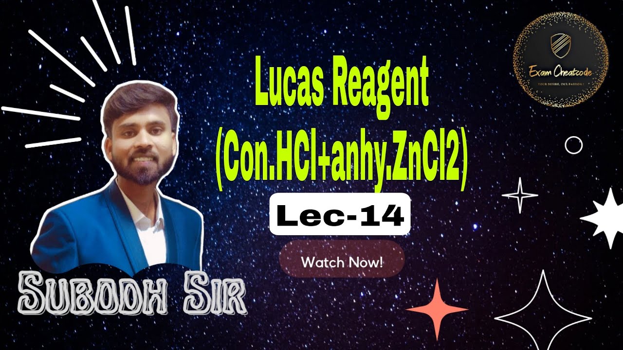 Alkyl Halide || Part-14 || Lucas Reagent (Conc.HCl+Anhy.ZnCl2) || IIT ...