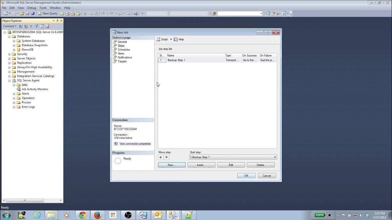 Schedule Backup using SQL Server Management Studio 2012 - YouTube