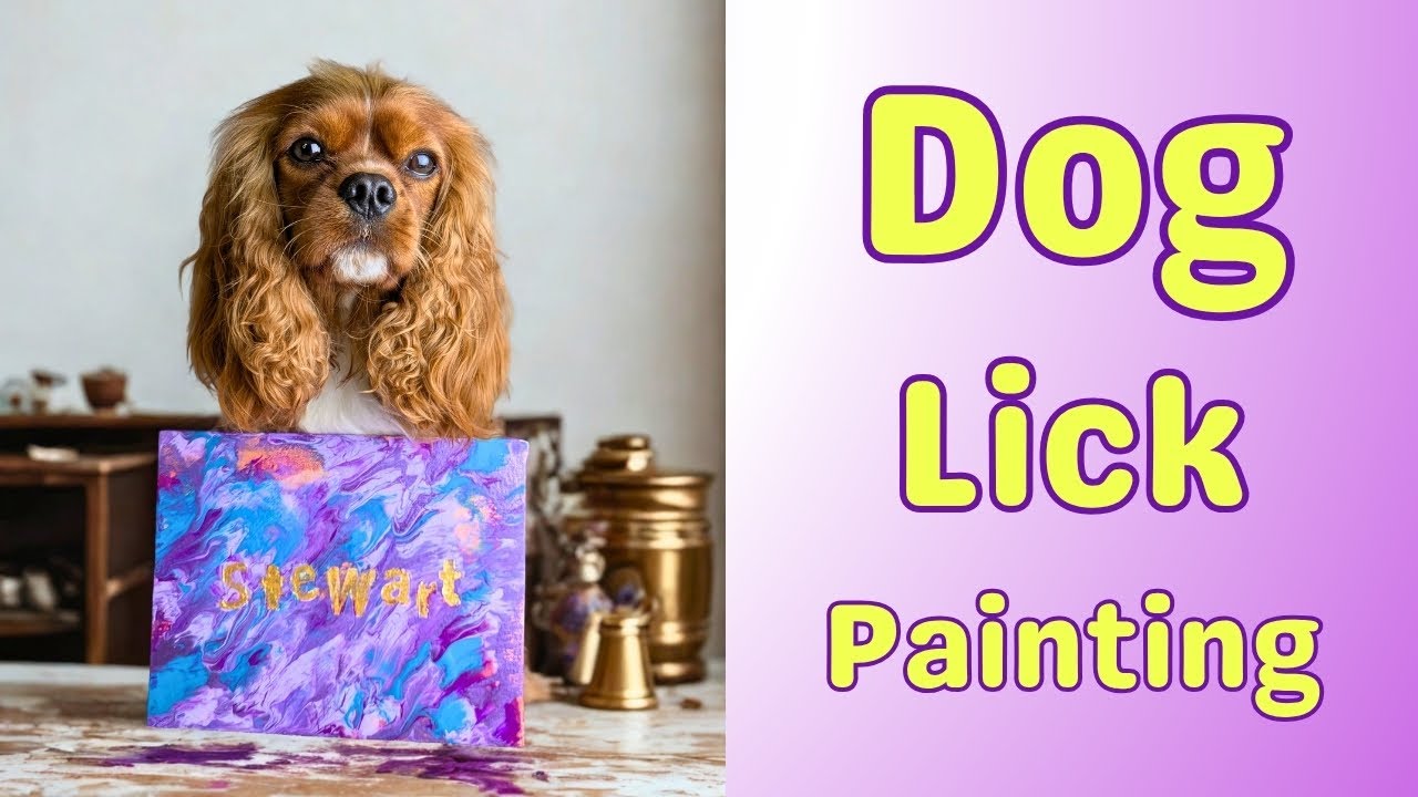 Watch My Dog Paint with Peanut Butter! 🐶 | Dog Lick Painting + DIY Dog ...