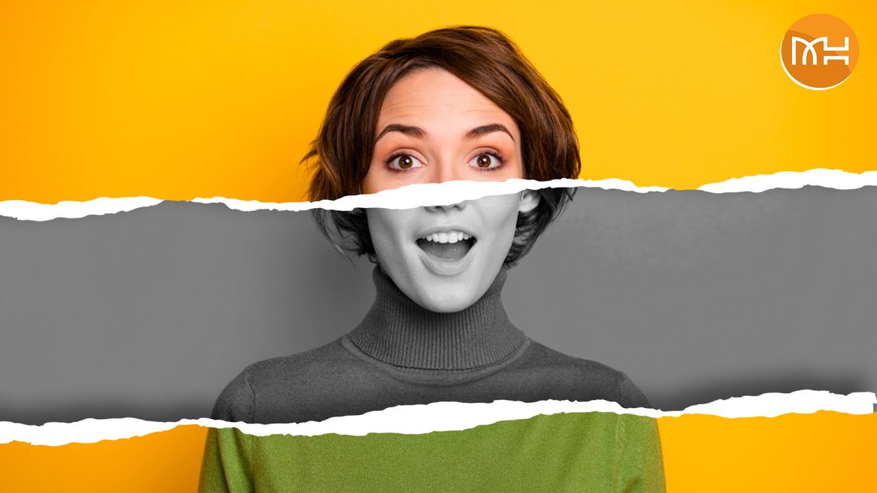 How to Create Ripped Paper Portrait Effect - YouTube