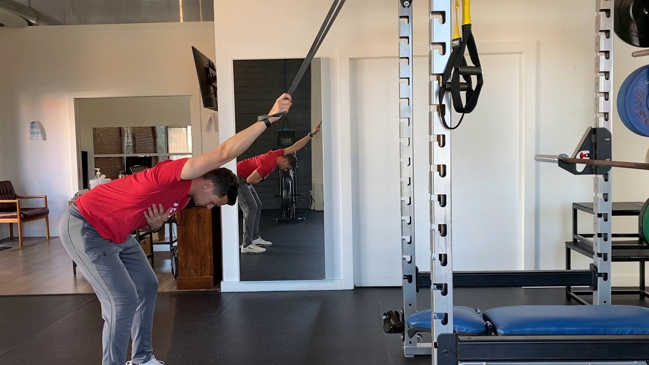 Banded Overhead Shoulder Stretch - YouTube