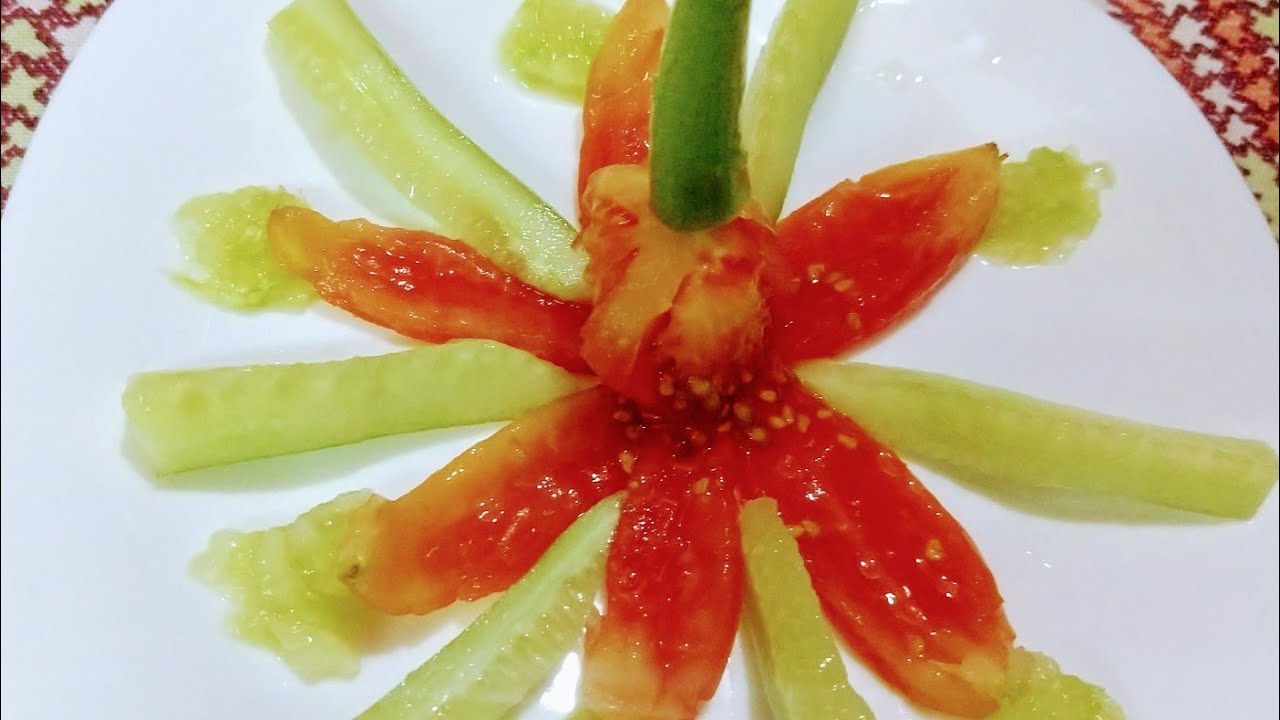 Basic salad design for beginners - 1 mins salad decoration- quick ...