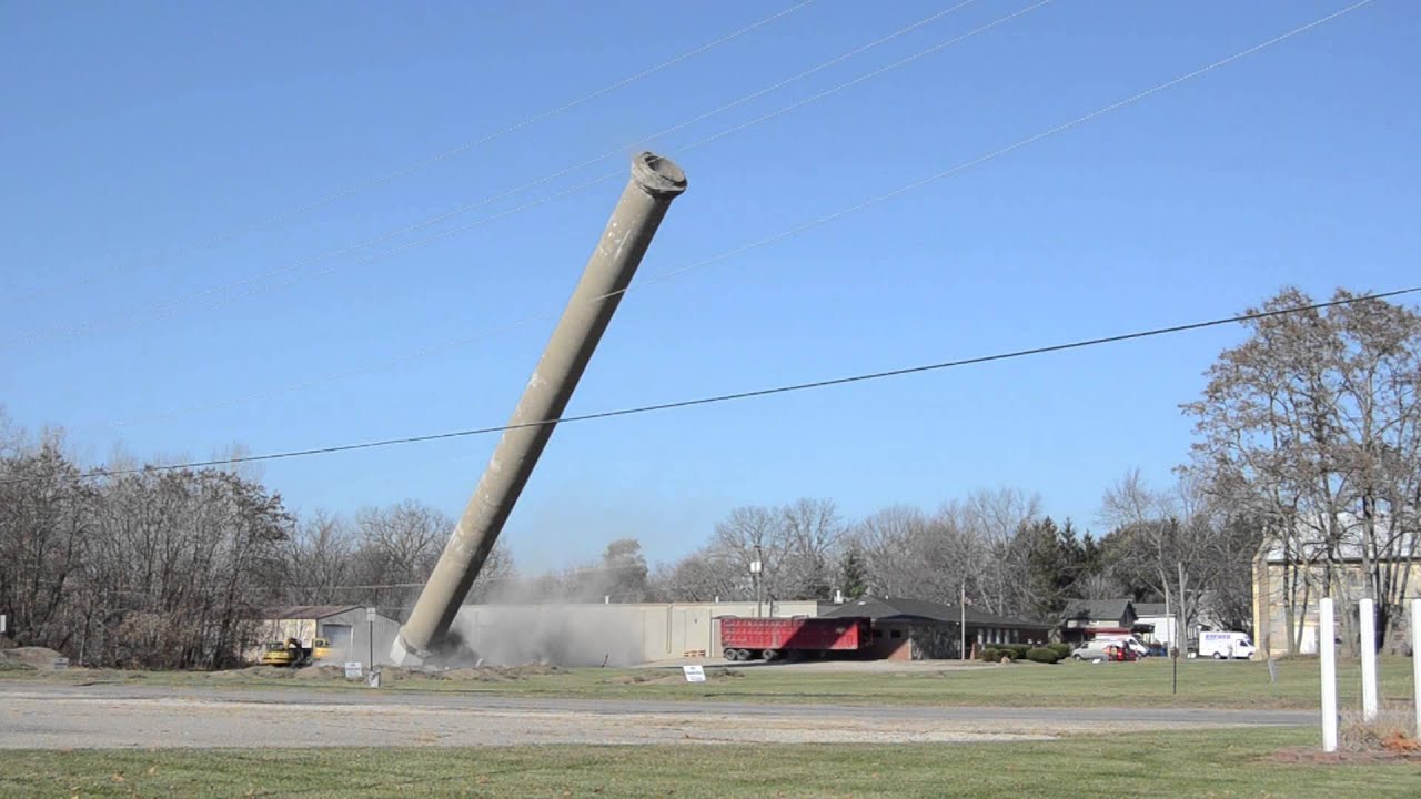 Smokestack Demolition 11-11-2015 Coldwater MI - YouTube