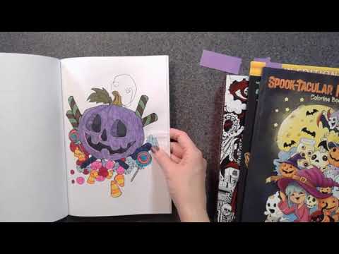 Coloring book collection and completed pages - YouTube