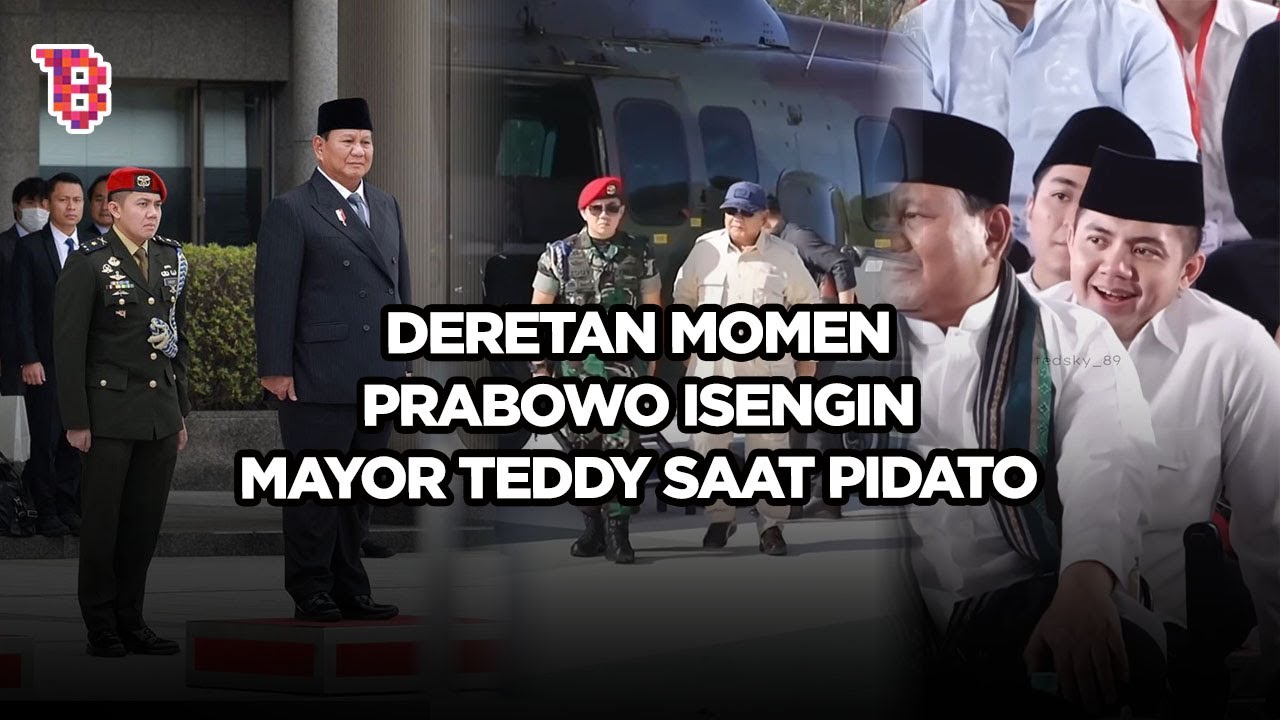 Deretan momen Prabowo roasting Mayor Teddy saat pidato, akrab bak ayah ...