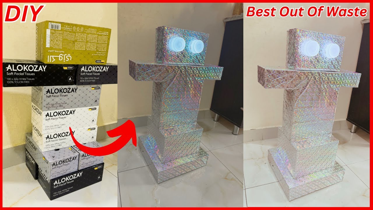 DIY WORKING MODEL ROBOT GRADE 4 SCHOOL PROJECT || MADE OUT OF WASTE ...