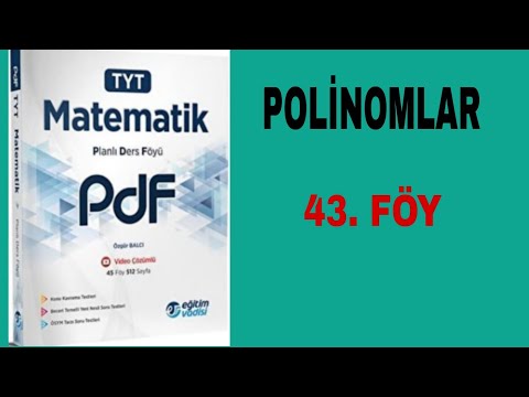 Eğitim Vadisi TYT Matematik PDF Föy-43 Polinomlar Soru Çözümleri 2024