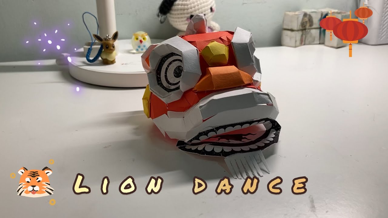 3D paper lion dance head 🦁 - YouTube