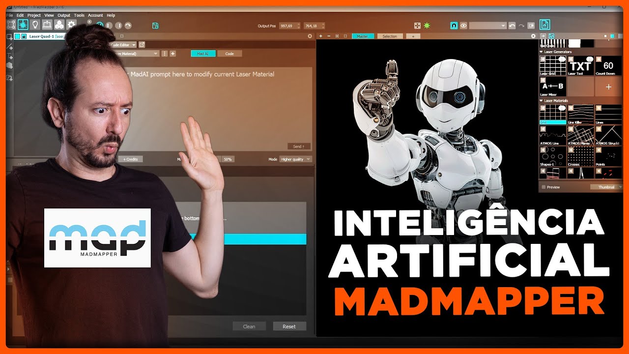 Laser com inteligencia artificial no Madmapper - YouTube