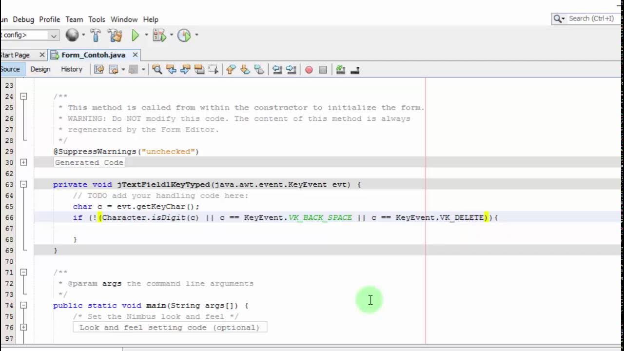 TUTORIAL JAVA NETBEANS – CARA AGAR TEXTFIELD HANYA BISA MENGINPUTKAN ANGKA SAJA - YouTube