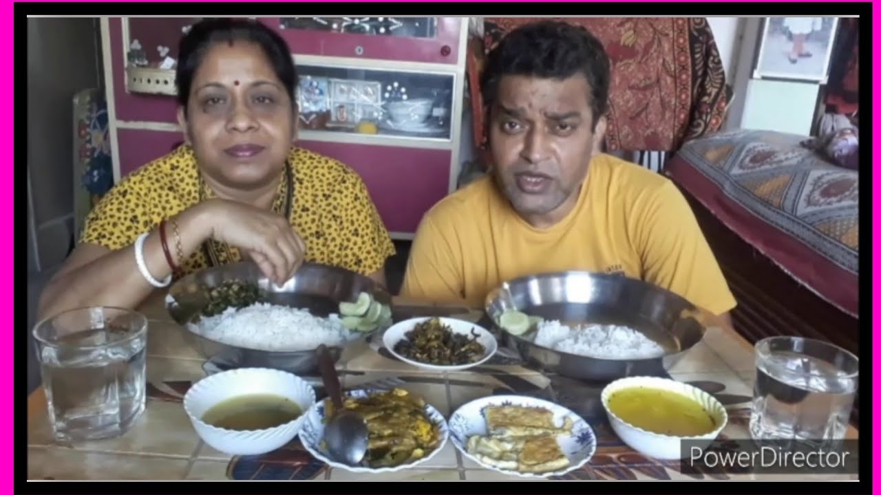 Eating show with Bhaat..Uchche vaja.Kochurloti with dim.Aamer tok - YouTube