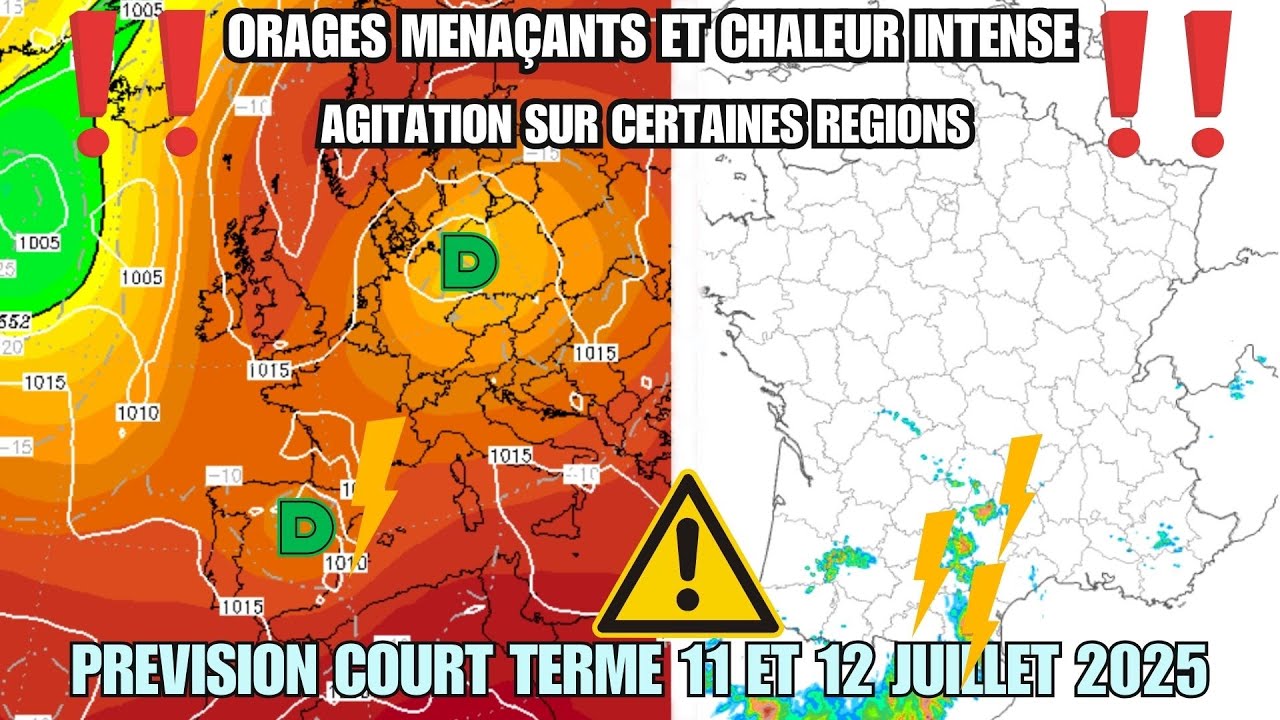 ORAGES MENAÇANTS CHALEUR INTENSE:WEEK-END AGITÉ EN FRANCE SUR CERTAINES ...