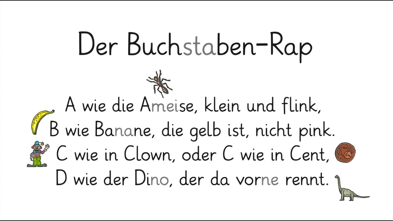 Buchstaben lernen - Der Buchstaben-Rap (Anlaute ABC) - YouTube