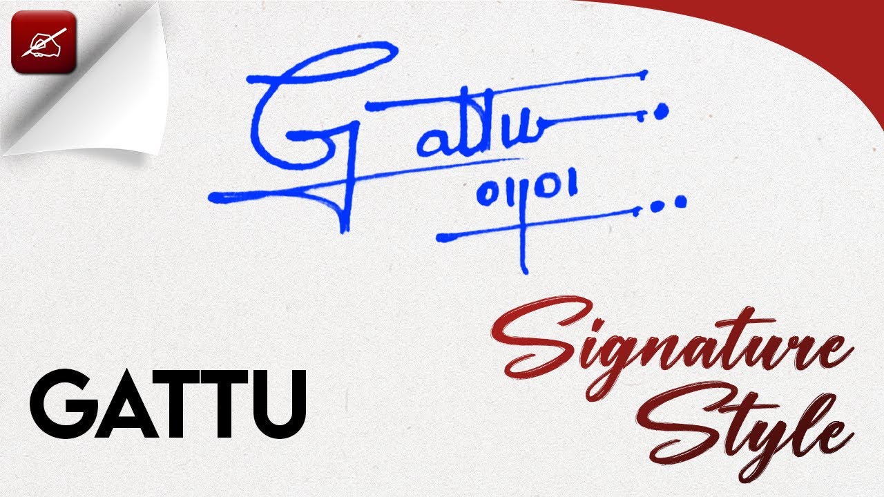️ Gattu Name Signature Design - G Signature Style - How to Signature ...