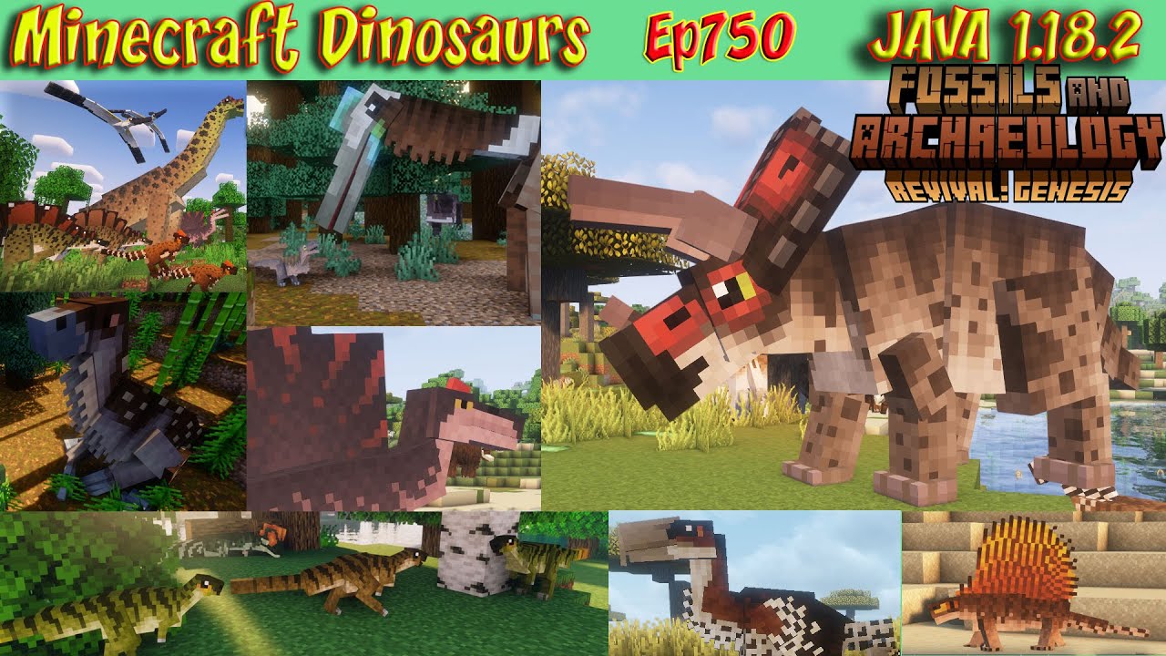Fossils and Archeology Revival Genisis Mod Minecraft JAVA 1.18.2 Dinosaurs Ep750 - YouTube