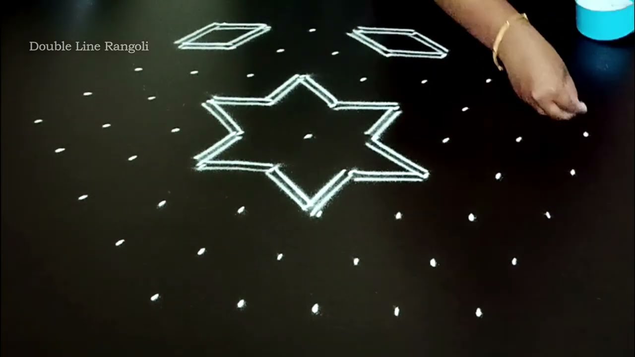Small rangoli designs with 9 dots|Simple rangoli designs with dots ...