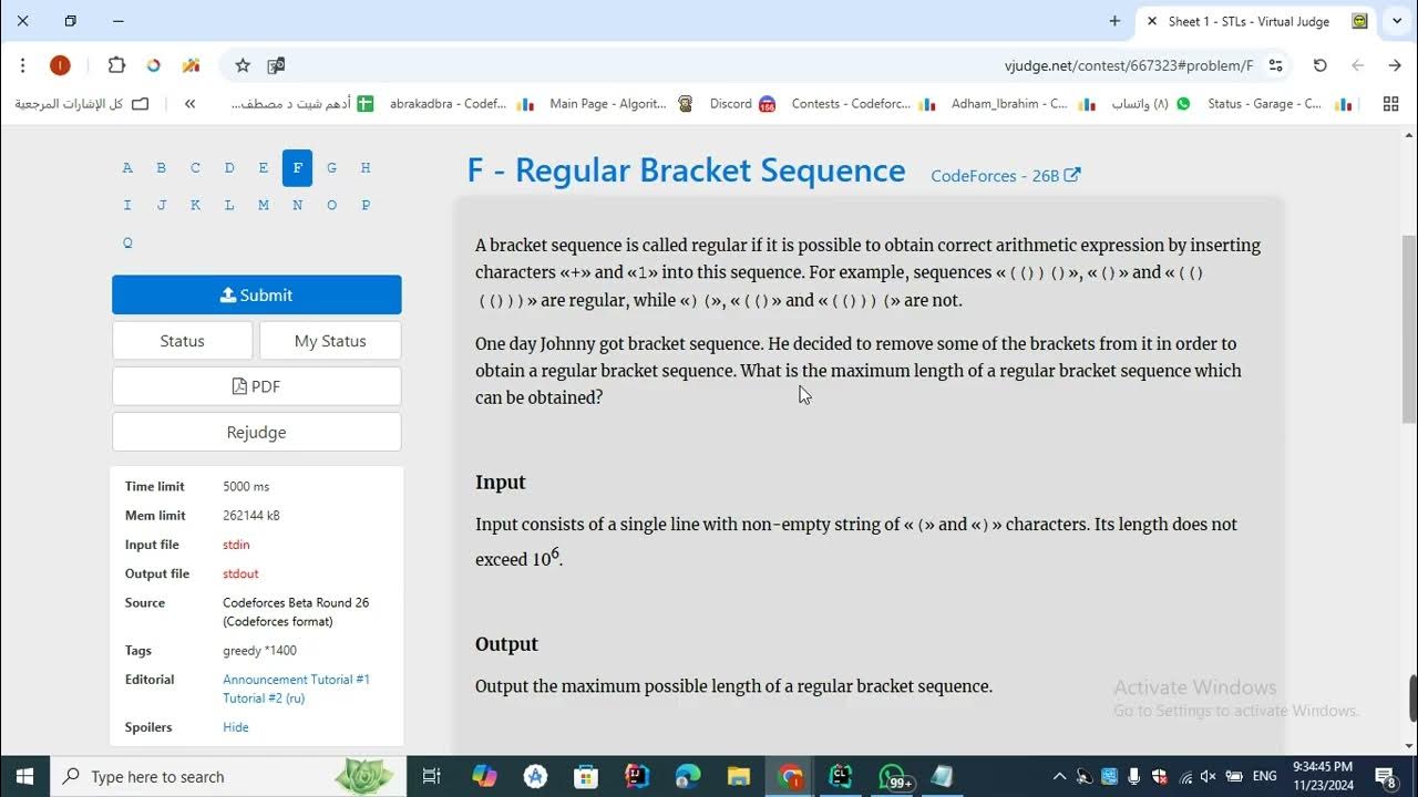E Regular Bracket Sequence - YouTube