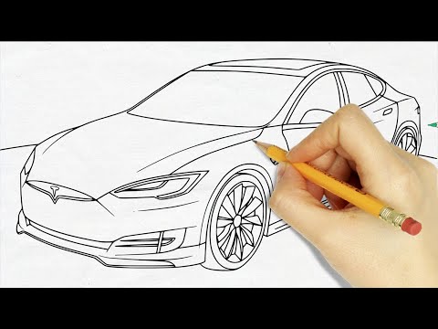 Drawing of Tesla with a pencil to music \ Doodle drawing to music - YouTube