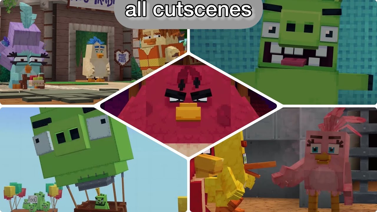 Angry birds minecraft all cutscenes - YouTube