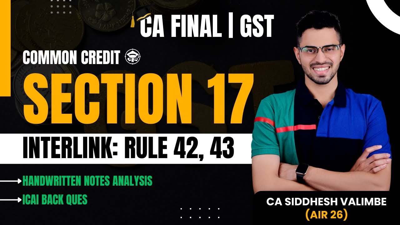 GST Common Credit Apportionment | Section 17 + Rule 42, 43 Detailed ...