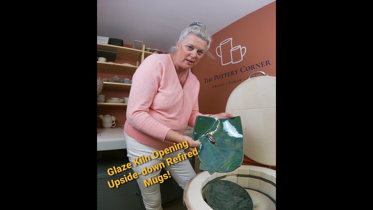 Glaze Kiln Opening: Refired Mugs Upside Down! Amaco Glaze Combos/June ...