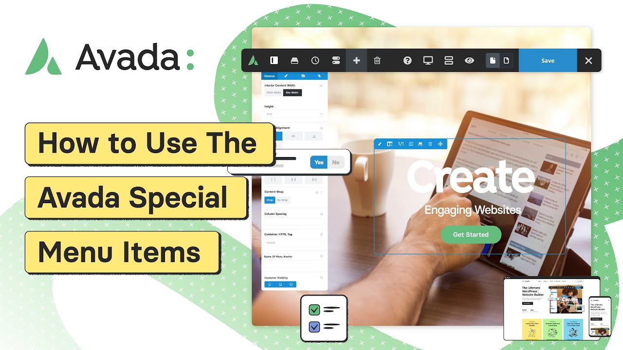 How to Use The Avada Special Menu Items - YouTube