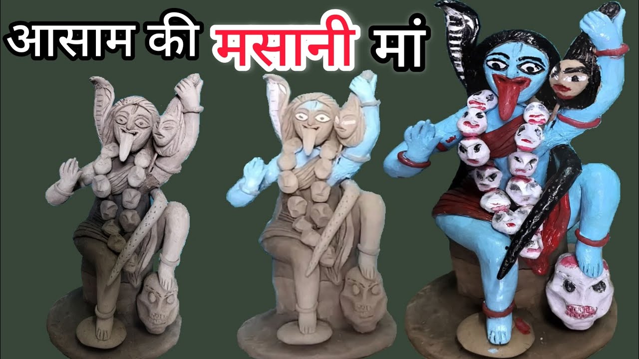 Masani Mata Clay murti painting। Assam ki #masani #mahakali murti🖌 ...