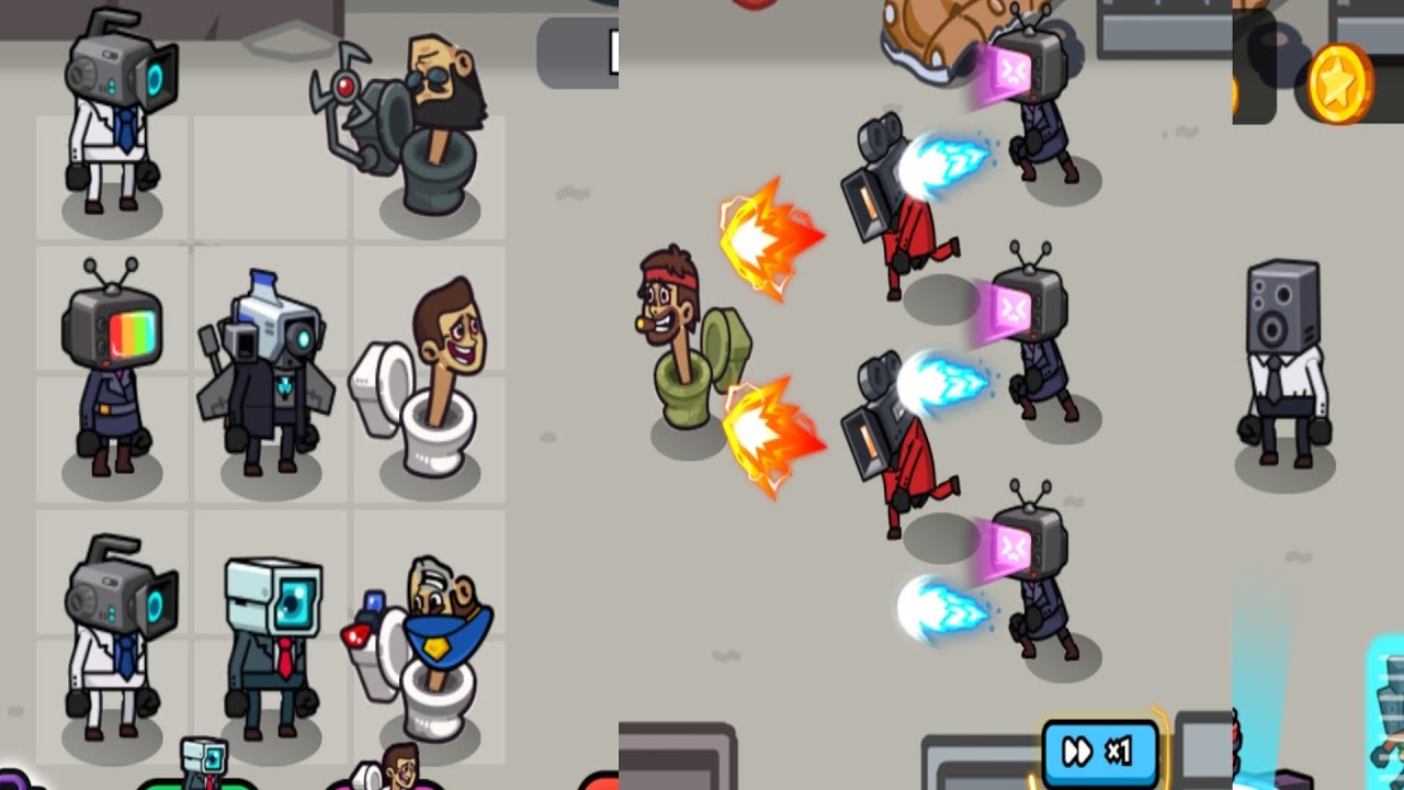Merge Cameraman Monster vs Skibidi Toilet : Monster War Merge Fight ...