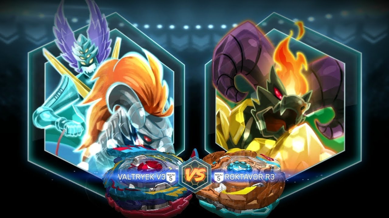 VALTRYEK V3 VS ROKTAVOR R3 BEYBLADE BURST APP - YouTube