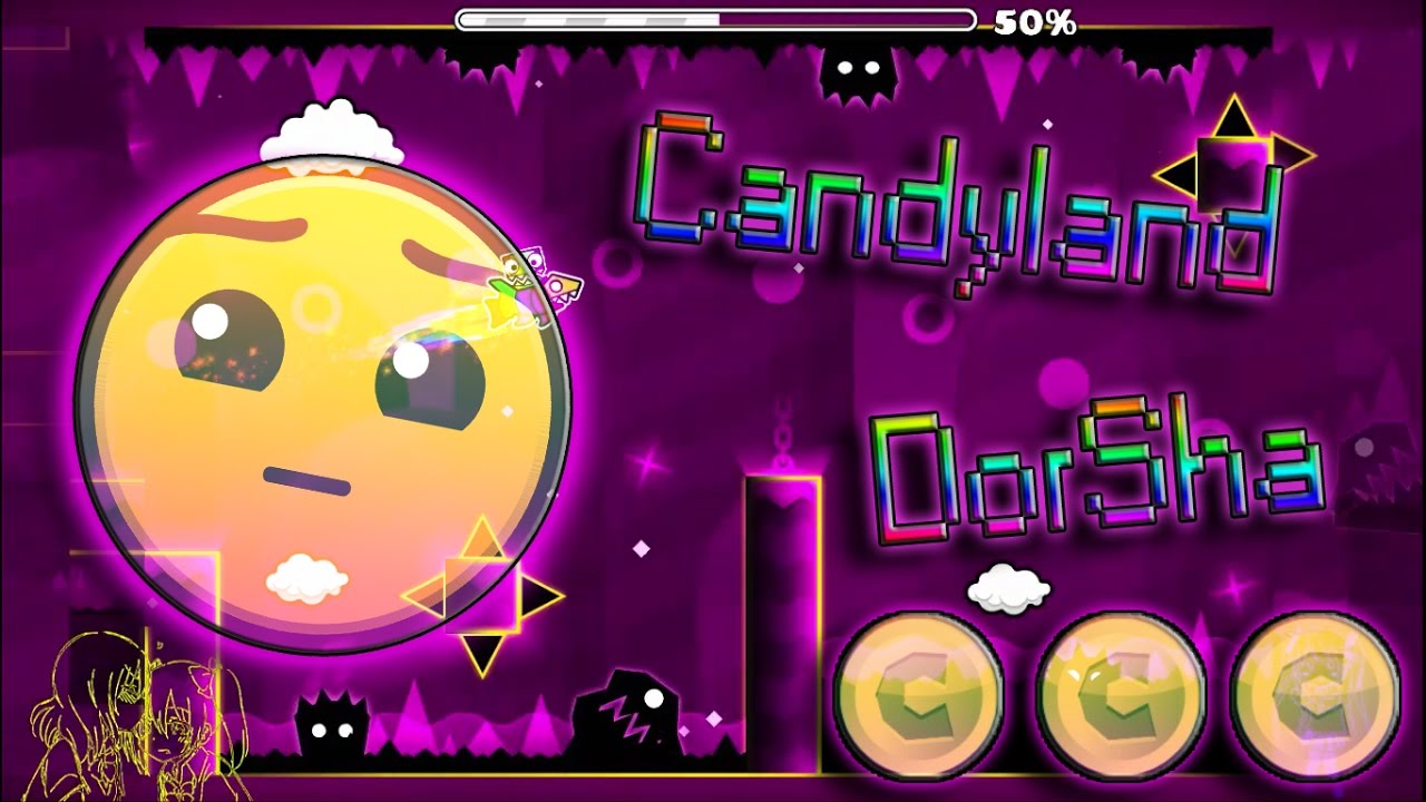 Geometry Dash - "Candyland" by DorSha (3 Coins) - YouTube