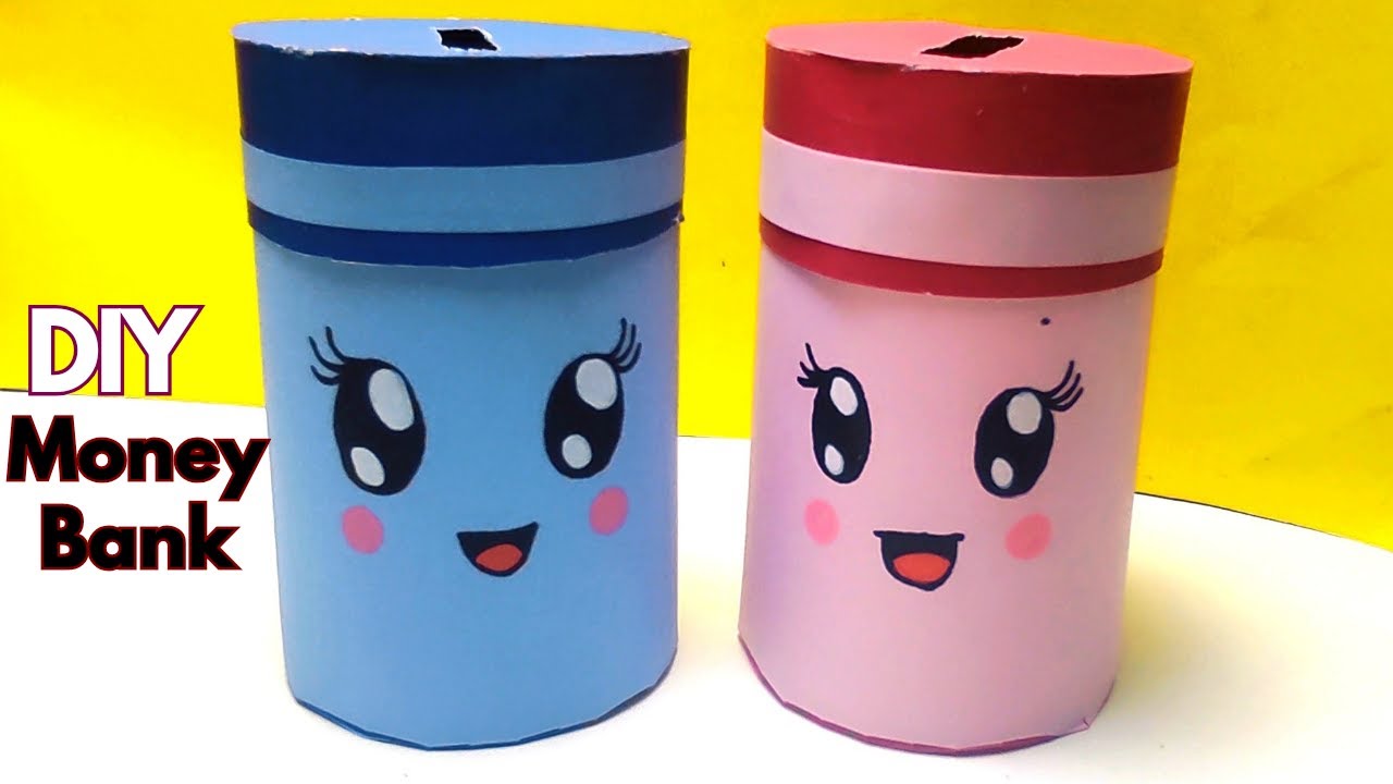 How to Make a Cute Paper Money Bank | Kawaii Money Bank | Mini Paper ...