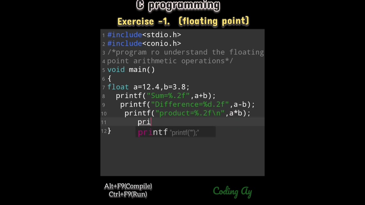 Floating Point C Programming Clanguage Programming Shorts Short