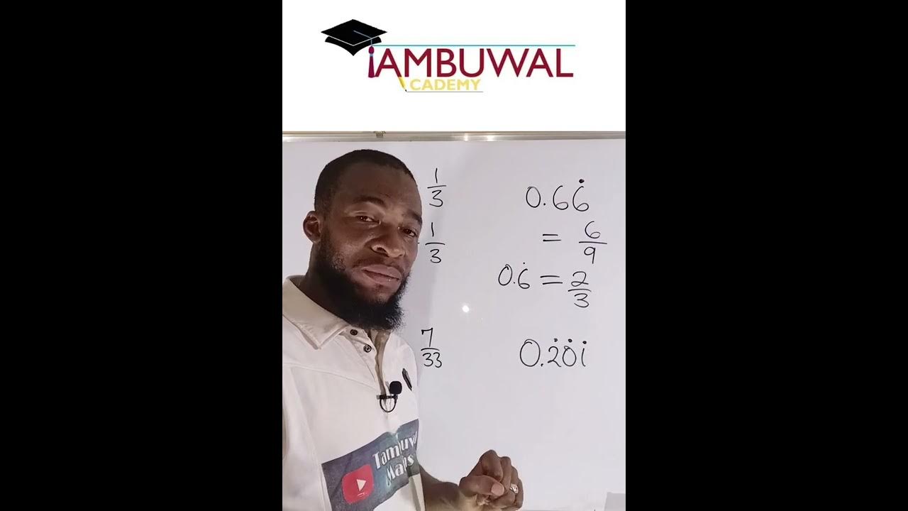 Converting Recurring and Non Terminating Decimals in to Fractions - YouTube