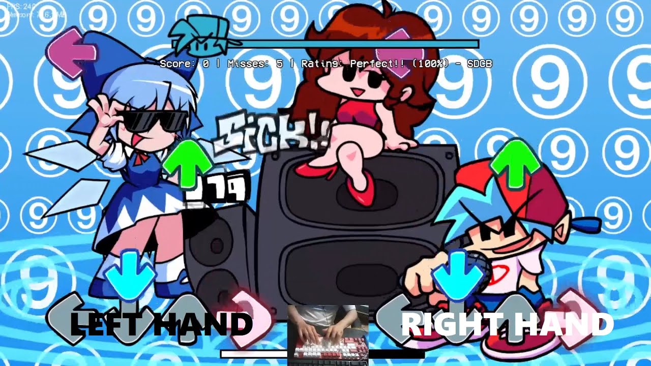 [FNF]CIRNO MOD CHIRUMIRU BUT 8keys (both side) ⑨miss clear :3 - YouTube