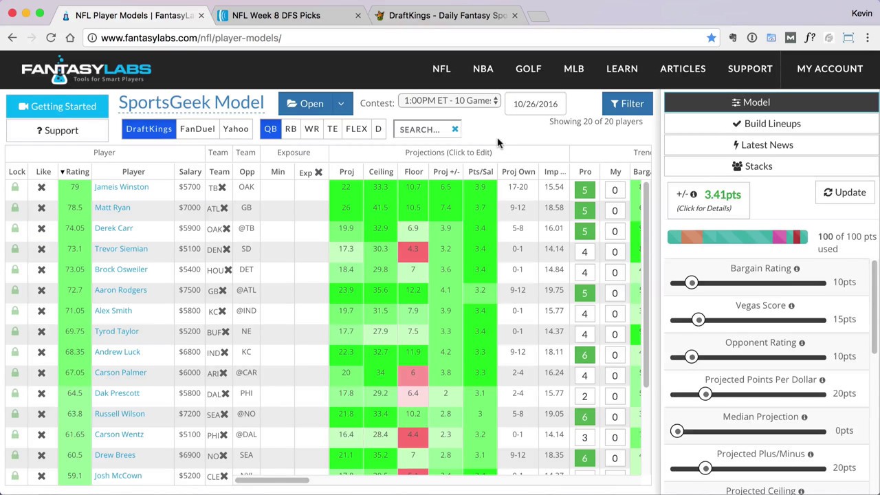 DraftKings Millionaire Maker Lineup Review [Week 8] - YouTube