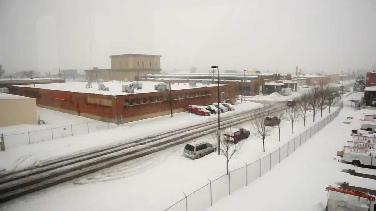 light rail in the snow - YouTube