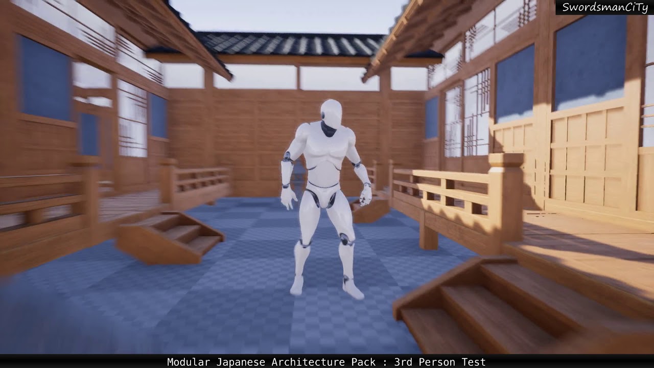 Modular Japanese Architecture Pack ModularJAP 3rd Person Test - YouTube
