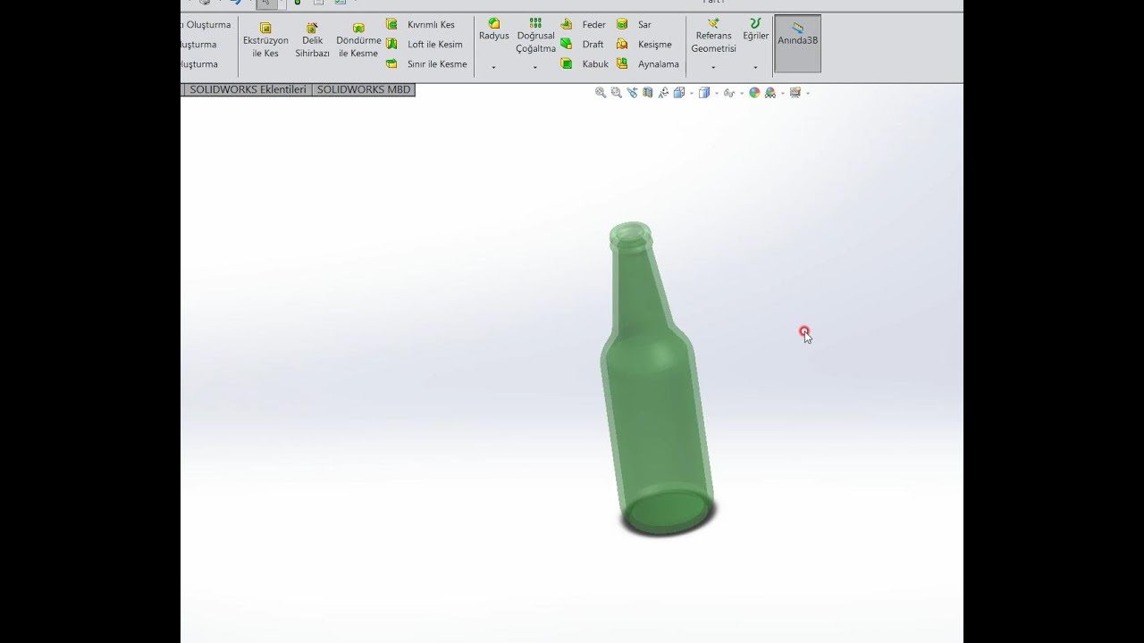 Solidworks glass bottle - YouTube