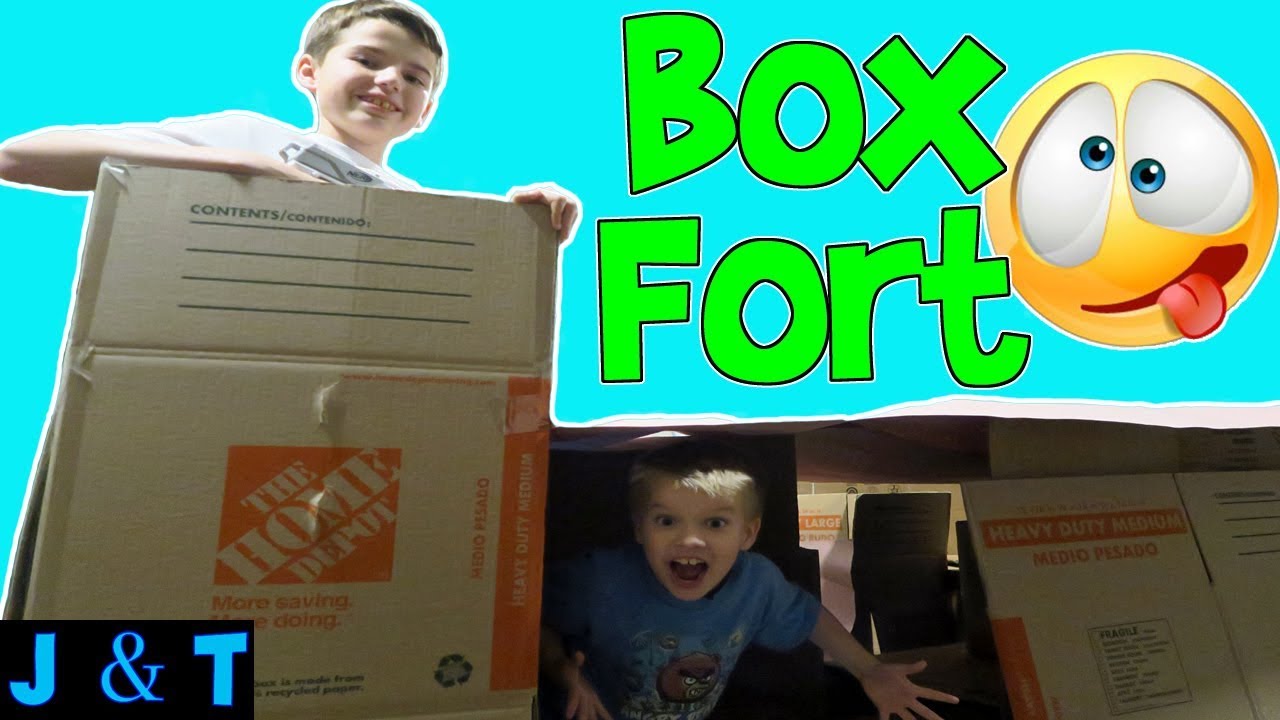 CARDBOARD BOX FORT AND NERF WAR / Jake and Ty - YouTube