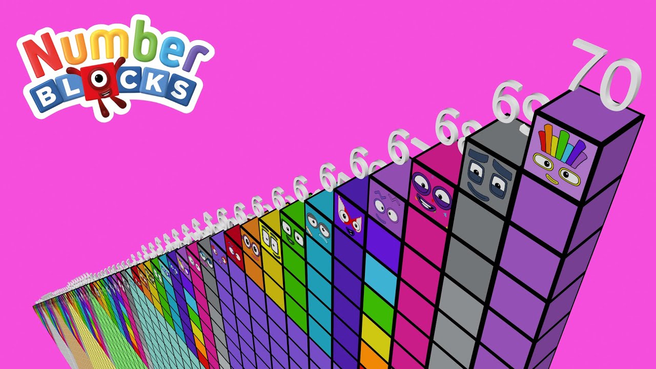 Learn Big Numbers with Numberblocks Standing Tall 1 to 70 Fun Math for ...